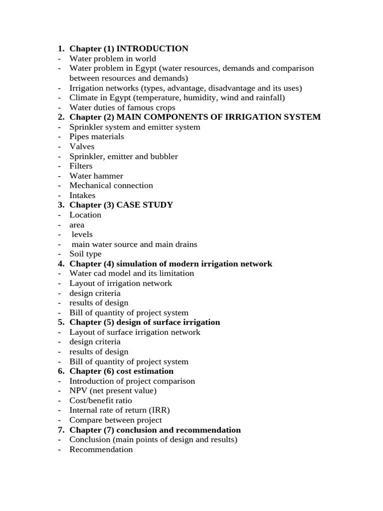 Project Chapters | PDF