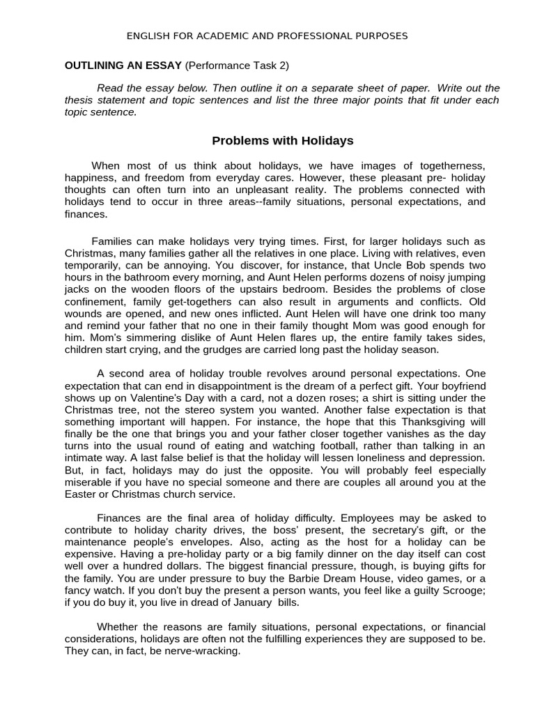 Outlining An Essay Final Ptask | PDF