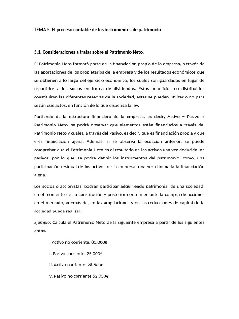 Reserva Legal en Patrimonio Neto PGC | PDF | Dividendo | Valor neto