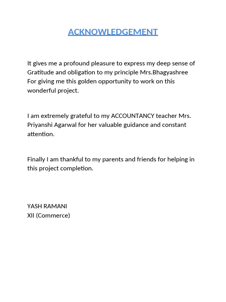Acknowledgement of Buiness | PDF