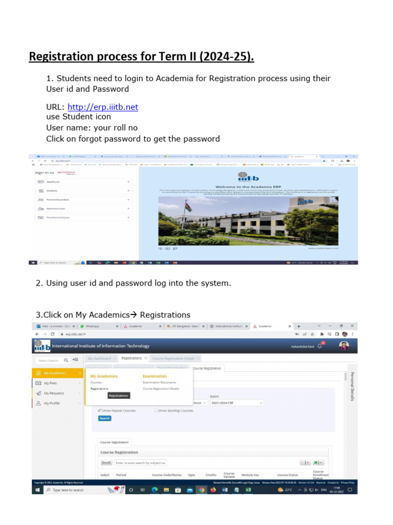 Term II 2024-25 Registration Guide | PDF