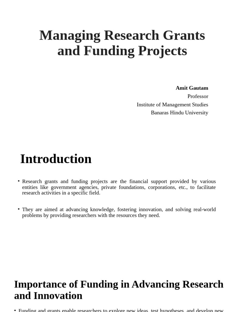 Guide to Managing Research Grants | PDF | Science | Innovation