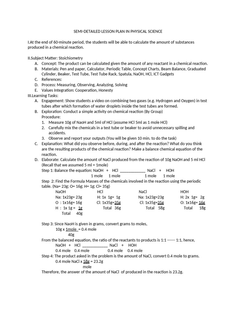 Earth Science | PDF | Mole (Unit) | Chemical Reactions