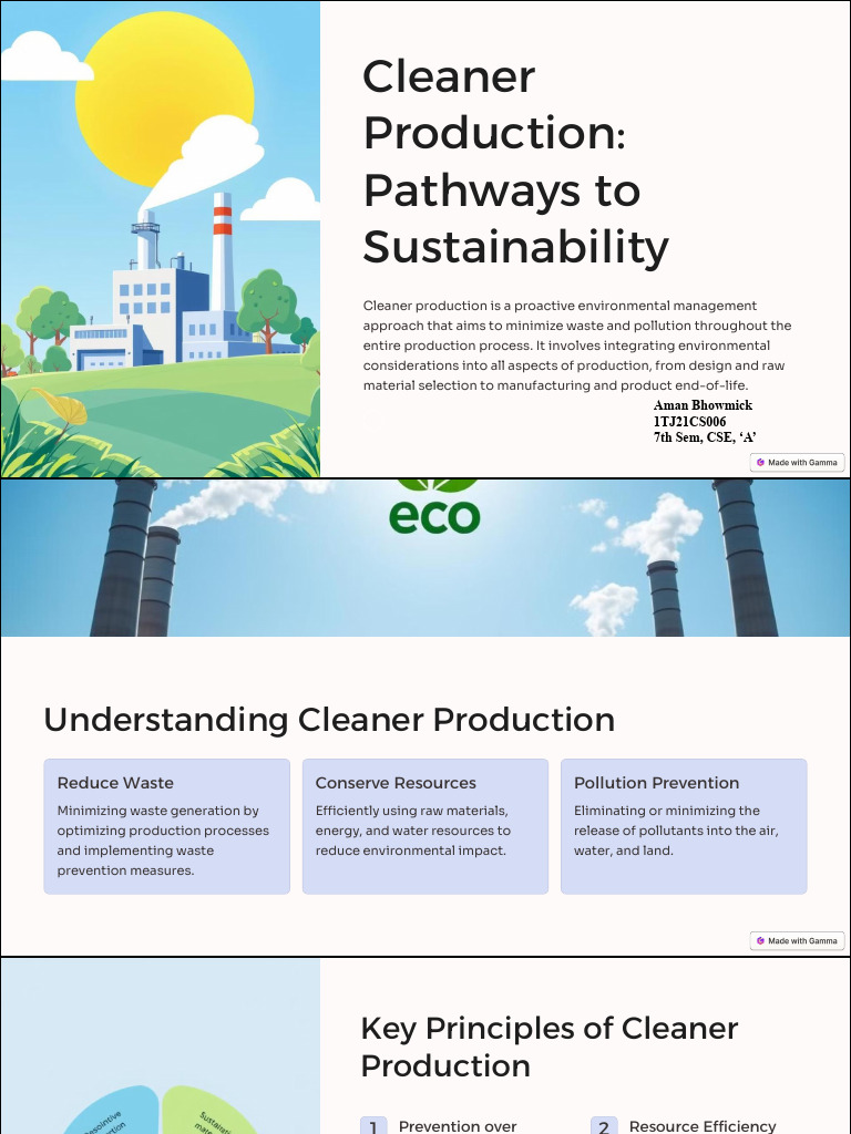 Cleaner Production Pathways To Sustainability | PDF | Waste | Recycling