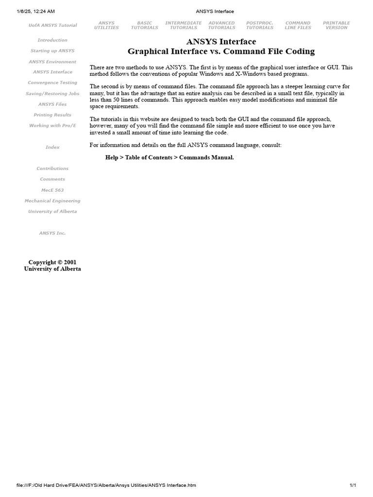 ANSYS Interface | PDF