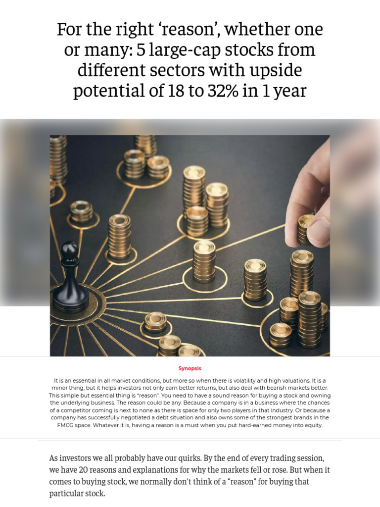 For The Right Reason', Whether One or Many: 5 Large-Cap Stocks From Di ...