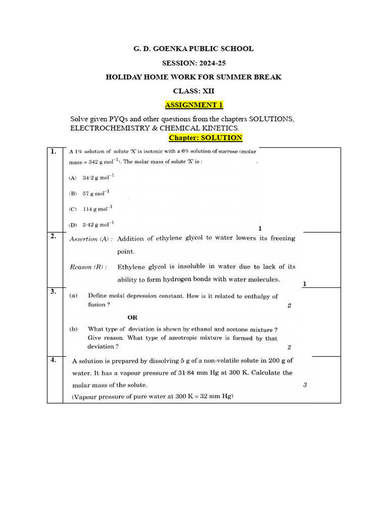 CLASS XII CHEMISTRY | PDF | Rechargeable Battery | Energy Storage