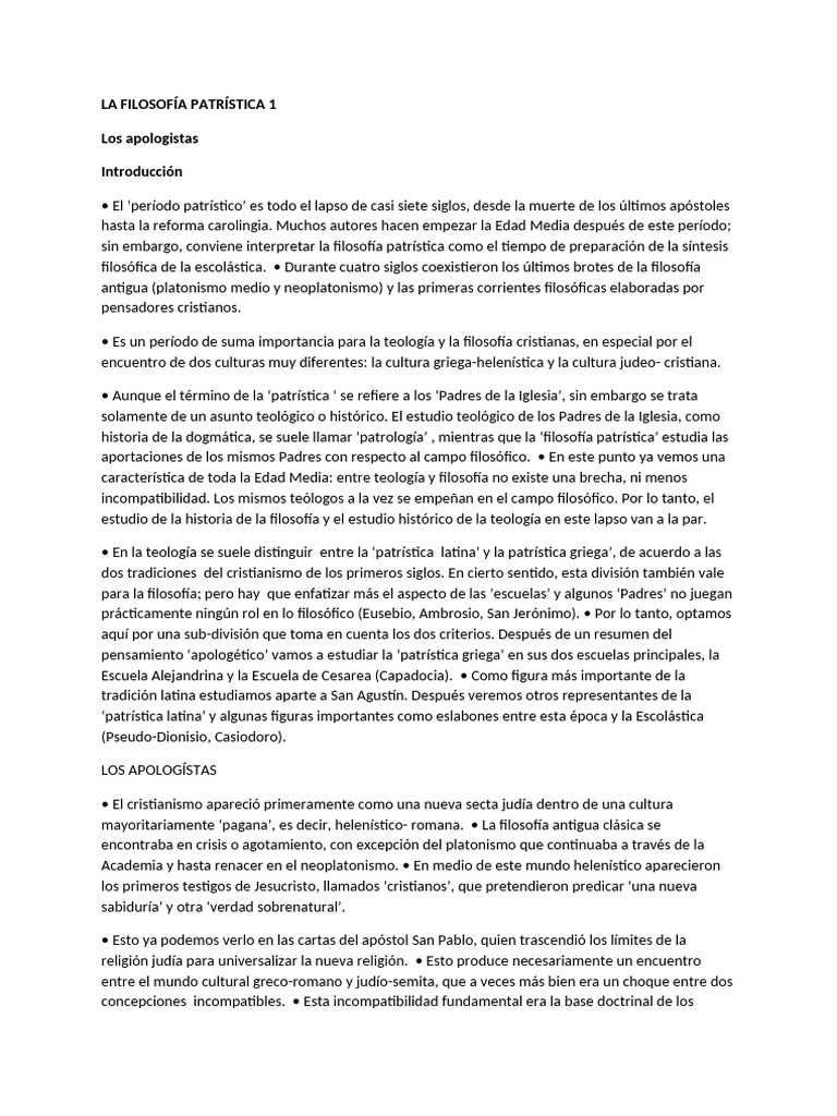 Filosofía Patrística y Apologistas | PDF | arrianismo | Origen
