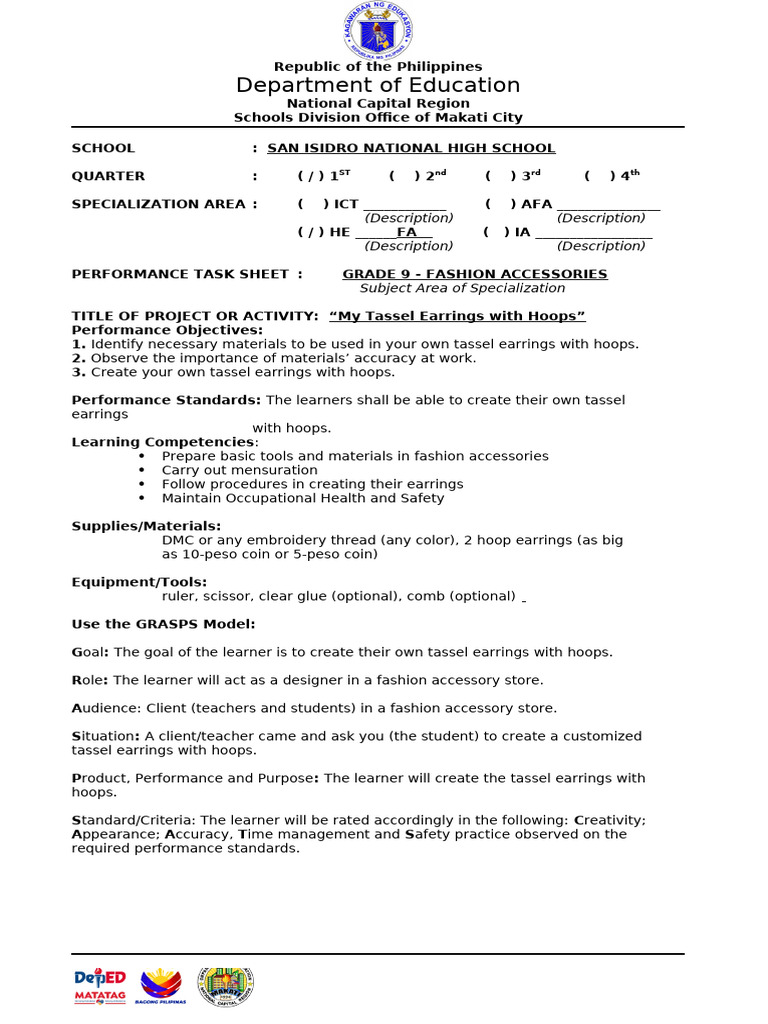 Fashion | PDF | Rubric (Academic)