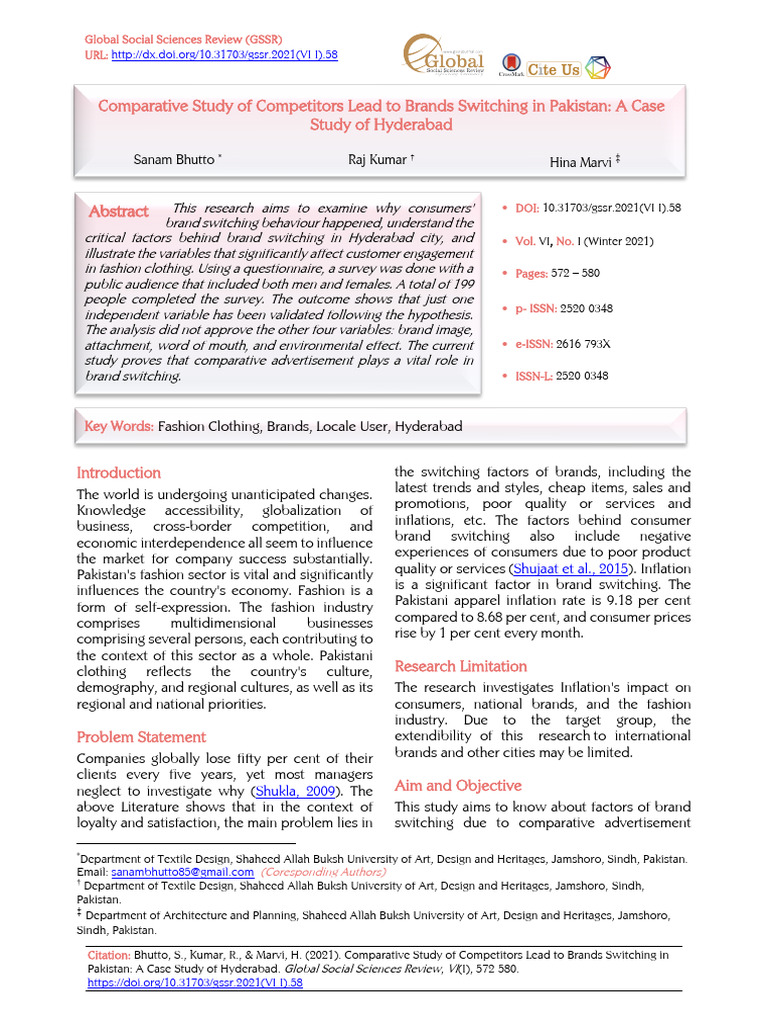 Comparative Study of Competitors Lead To Brands SW | PDF | Coefficient ...