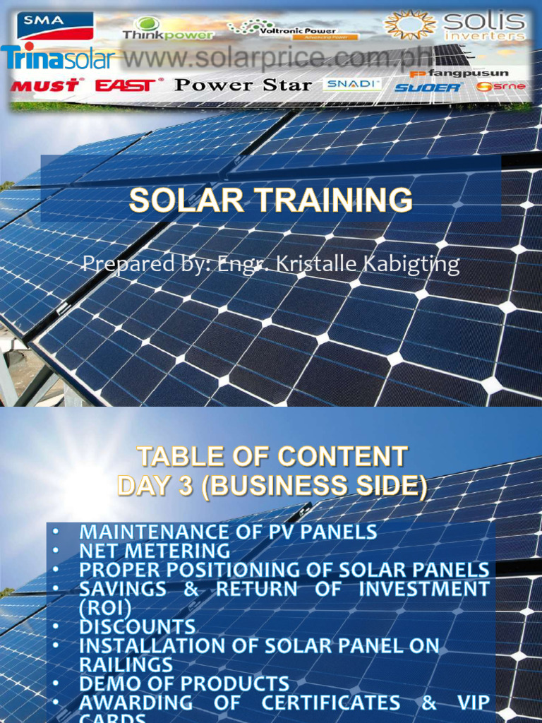 Solar PresentationPHLSolar - DAY2 | PDF | Energy And The Environment ...
