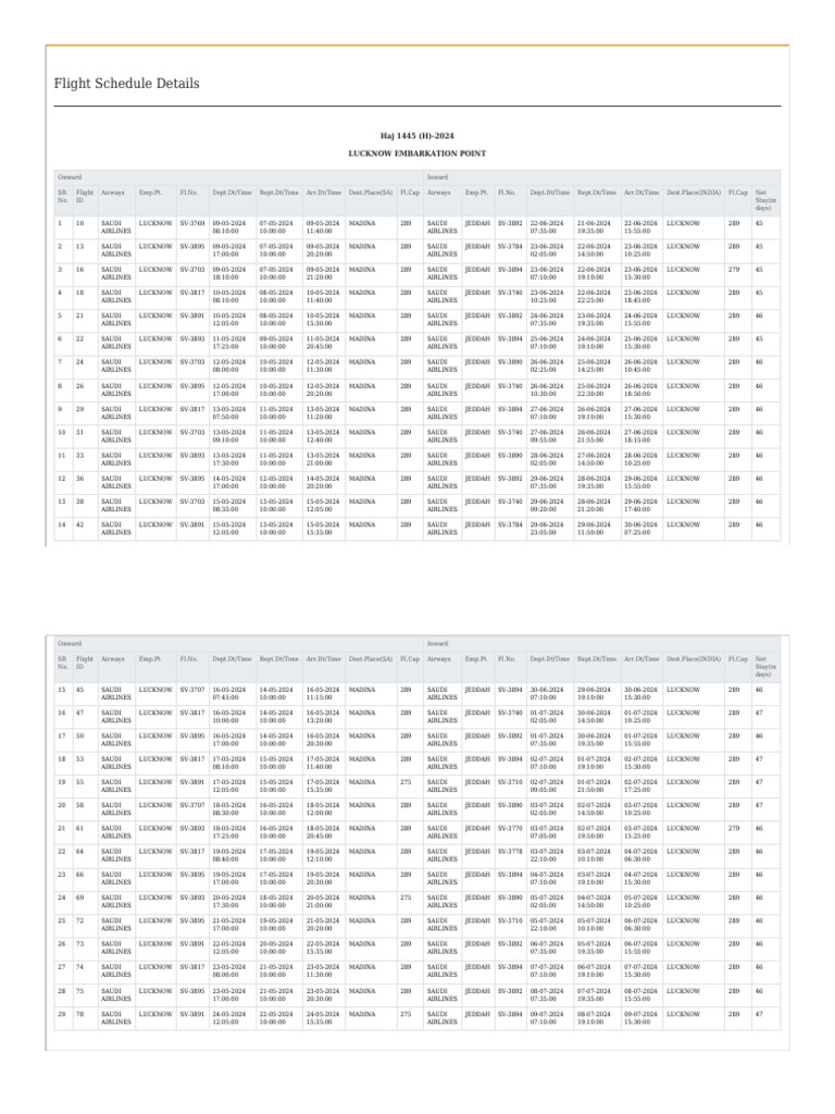 Flight Schedule Lucknow | PDF | Aviation
