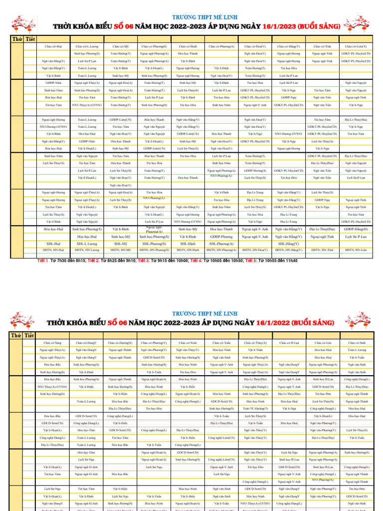 TKB SỐ 6 -SÁNG | PDF