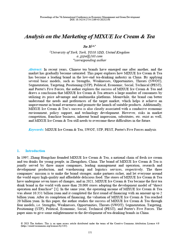 mixue analysis | PDF | Supply Chain | Brand