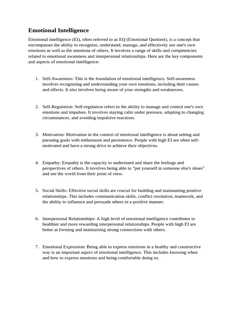 Emotional Intelligence | PDF | Emotional Intelligence | Empathy