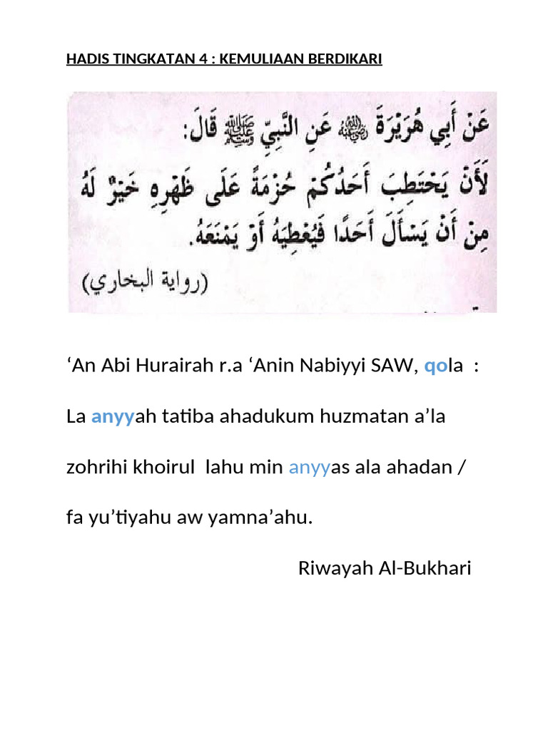 Hadis T4 - Kemuliaan Berdikari | PDF