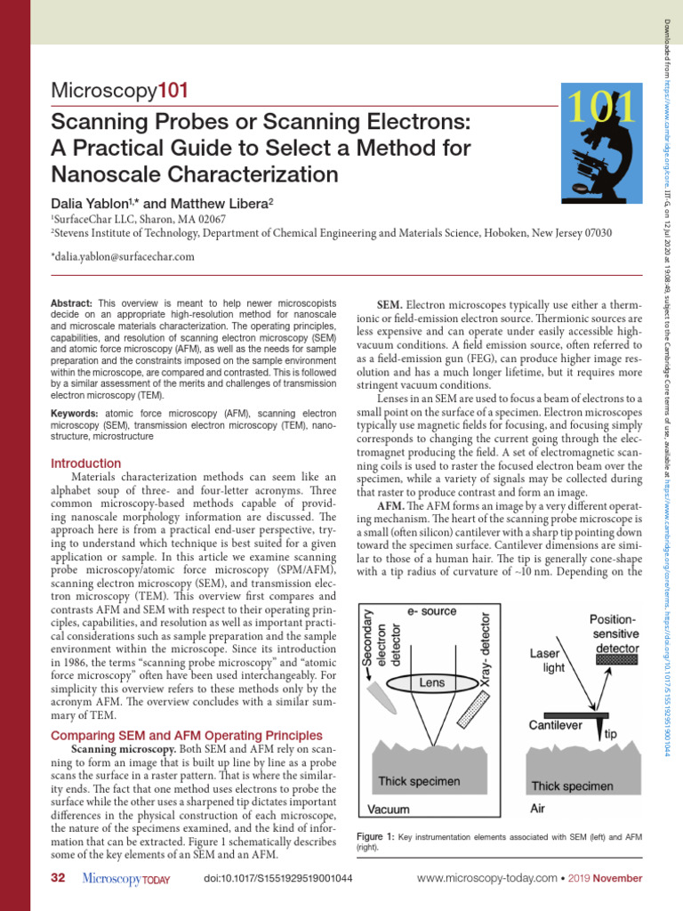 Scanning Probes or Scanning Electrons: A Practical Guide To Select A ...