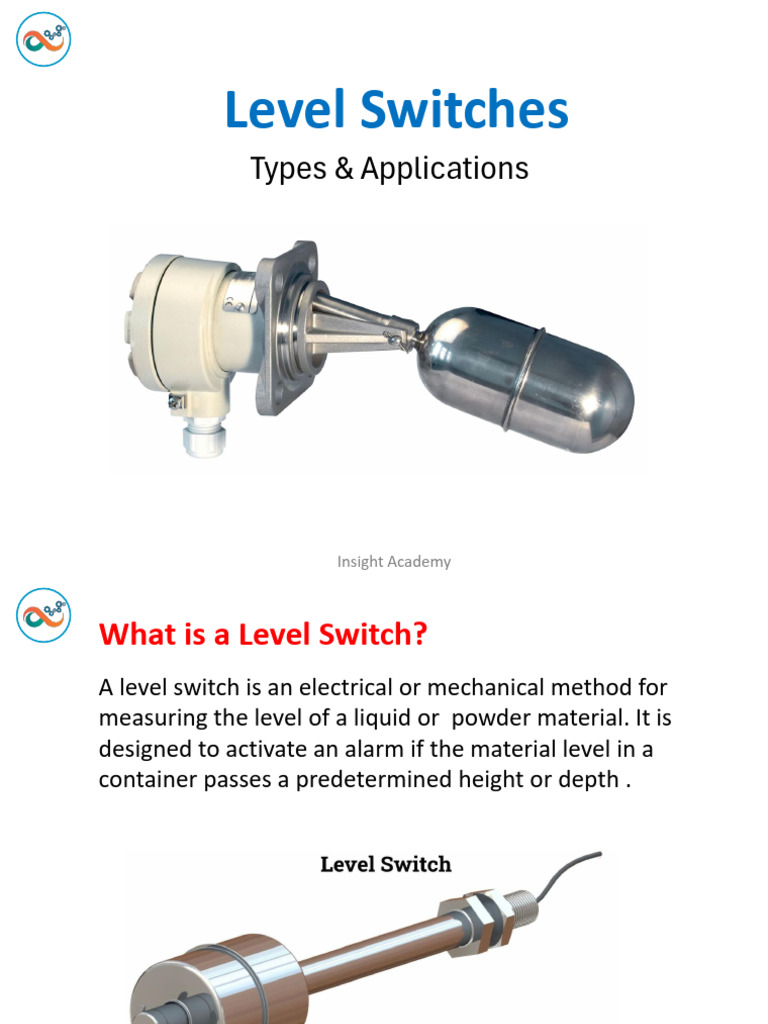 Types of Level Switches | PDF | Switch | Buoyancy