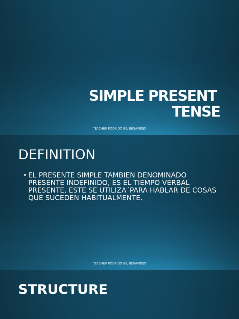 SIMPLE PRESENT TENSE (1) | PDF | Language Families | Semantic Units