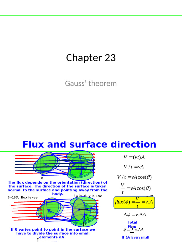 Gauss' Theorem: Electric Flux Explained | PDF | Sphere | Flux