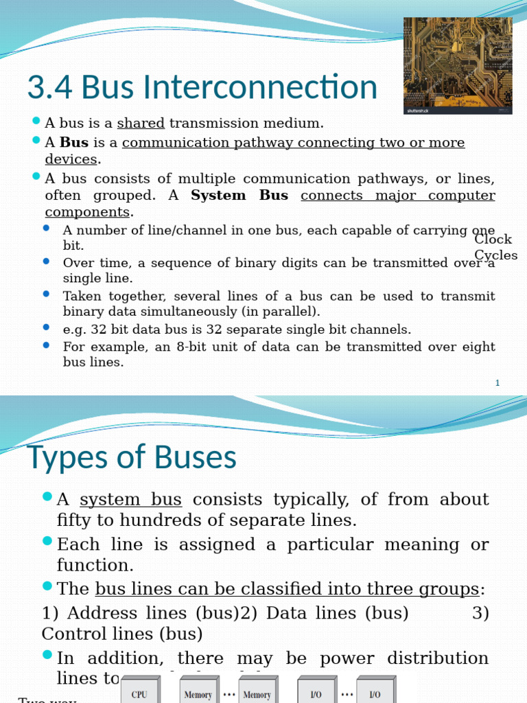 Lecture 05a Buses | PDF | Central Processing Unit | Bit