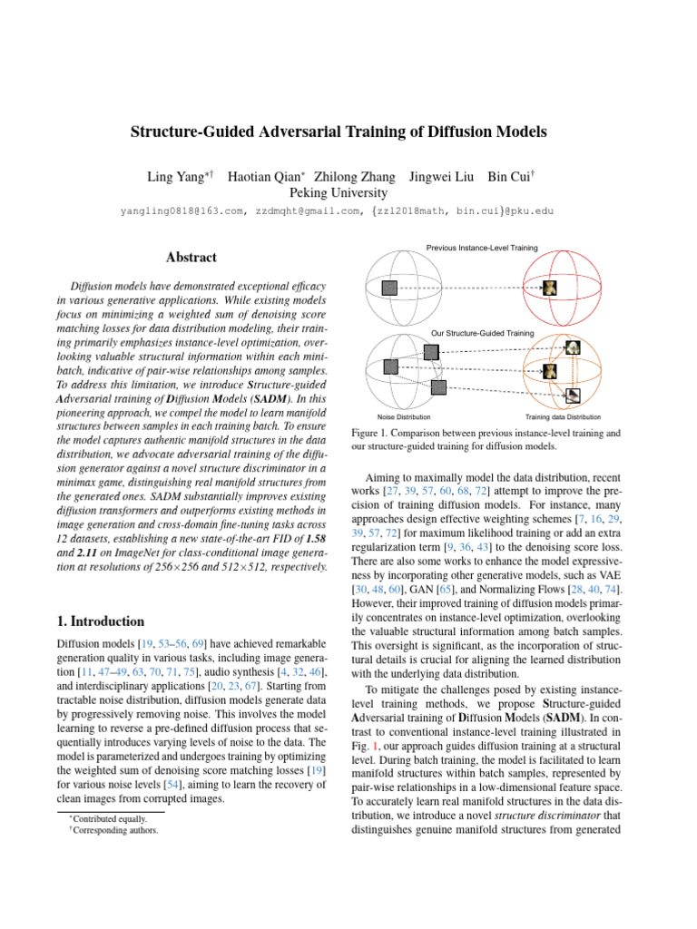Structure-Guided Adversarial Training of Diffusion Models | PDF | Computational Neuroscience ...