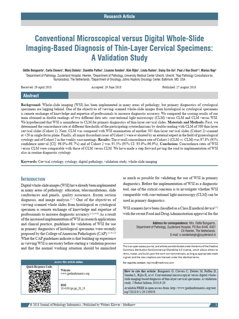 Conventional Microscopical Versus Digital Whole-Slide Imaging-Based ...