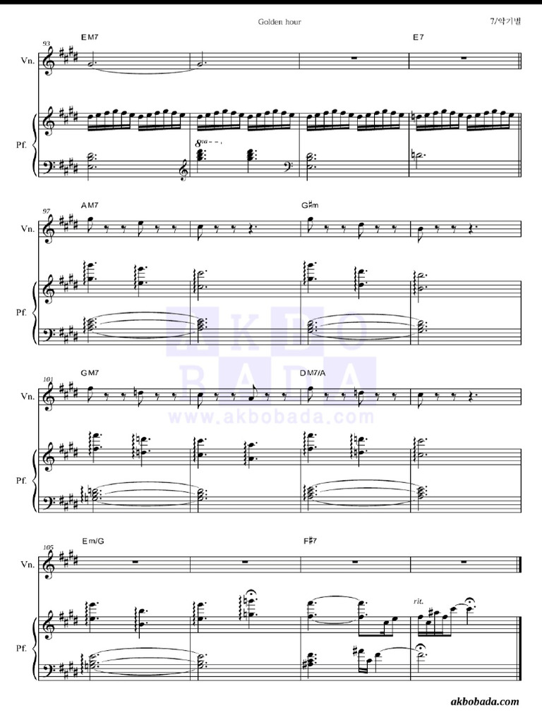 Piano Jake-Golden Hour | PDF