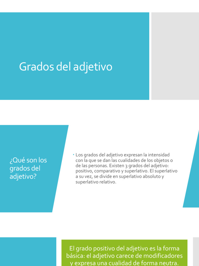 Grados Del Adjetivo | PDF | Adjetivo | Morfología Lingüística