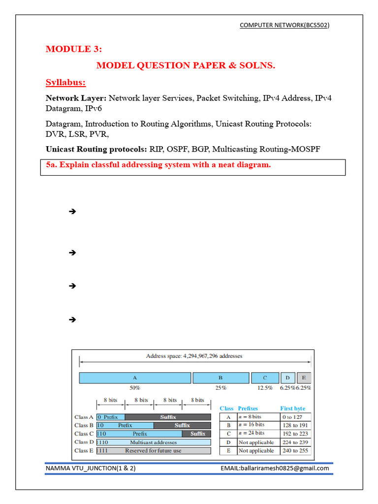 Module 3 Cn Mqp Soln | PDF | Routing | Computer Network Module 3 Cn Mqp Soln | PDF | Routing | Computer Network