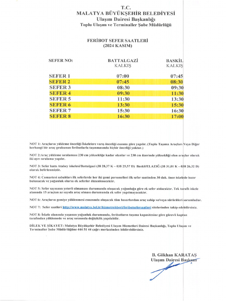 2024 Temmuz Ayi Feribot Seferleri - 892 | PDF