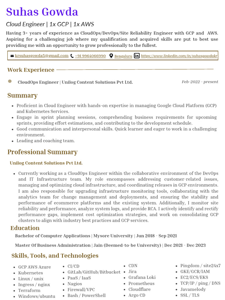 Suhas Gowda | PDF | Cloud Computing | Information Technology