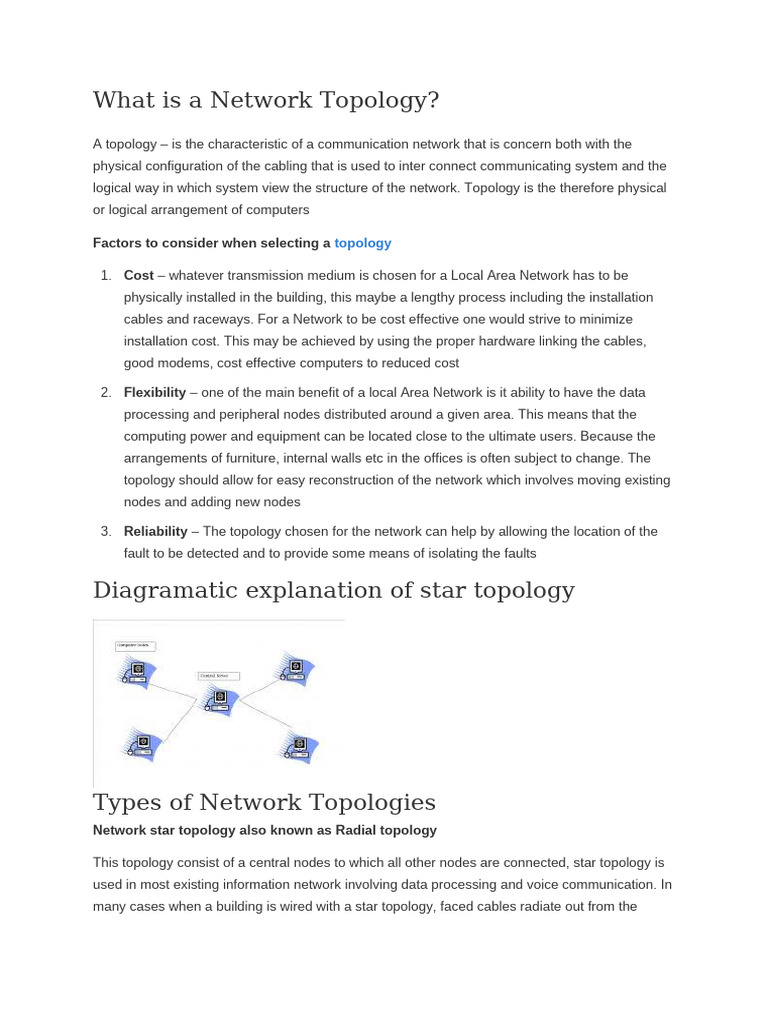 What is a Network Topology | PDF | Network Topology | Computer Network