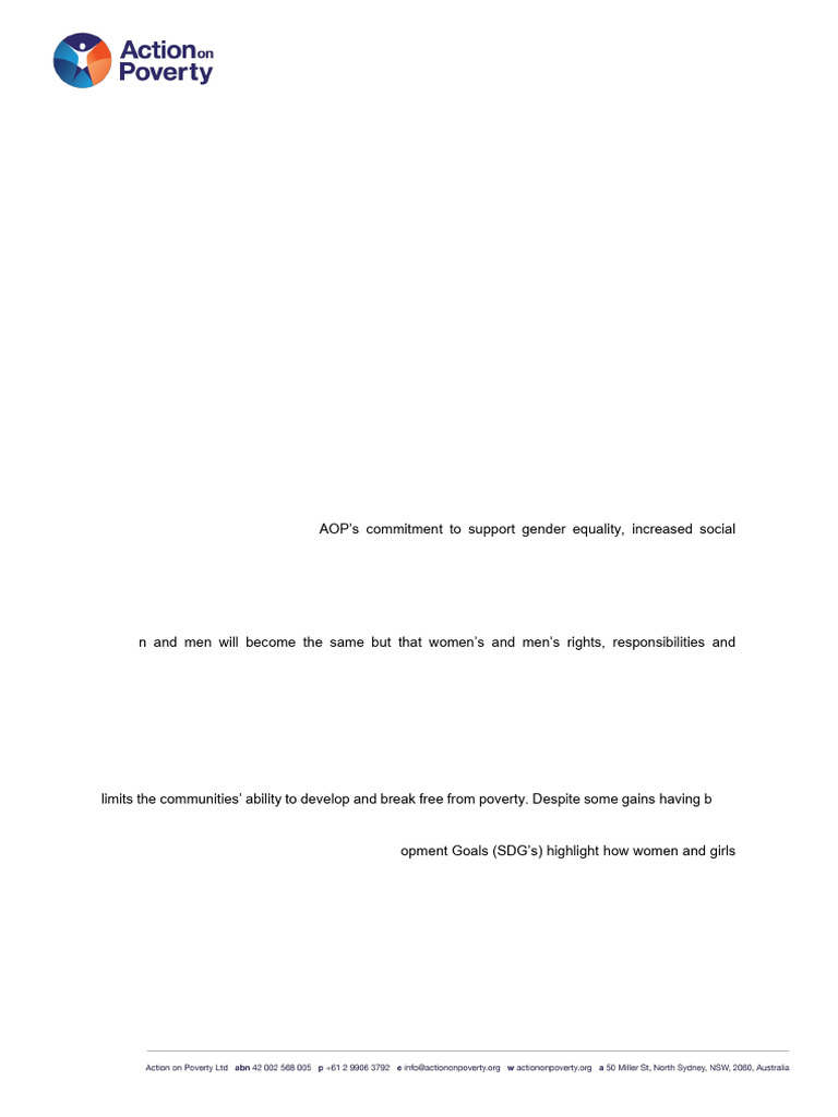 AOP Gender Policy | PDF | Gender Studies | Gender Equality