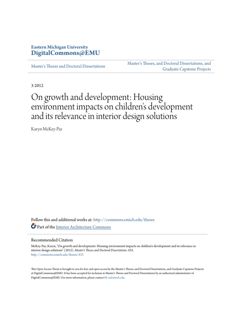 On Growth and Development - Housing Environment Impacts On Childre ...