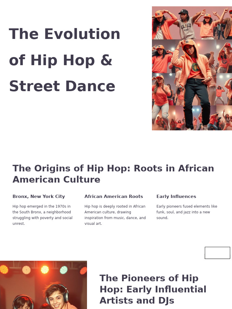 The Evolution of Hip Hop and Street Dance a Journey of Expression | PDF ...