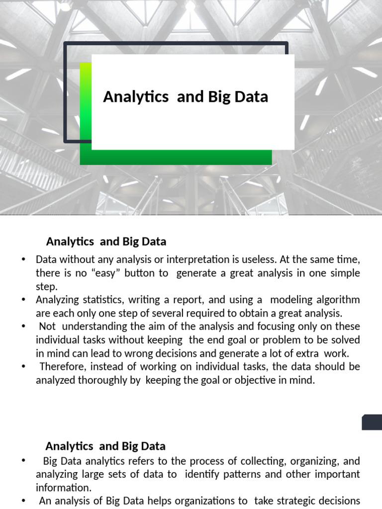 Module 6 - Analytics and Big Data | PDF | Analytics | Data Analysis