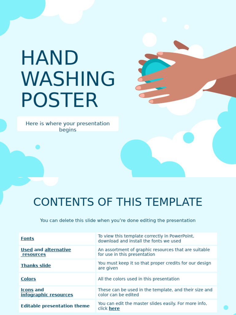 Hand Washing Poster by Slidesgo | PDF | Planets | Mercury (Planet)