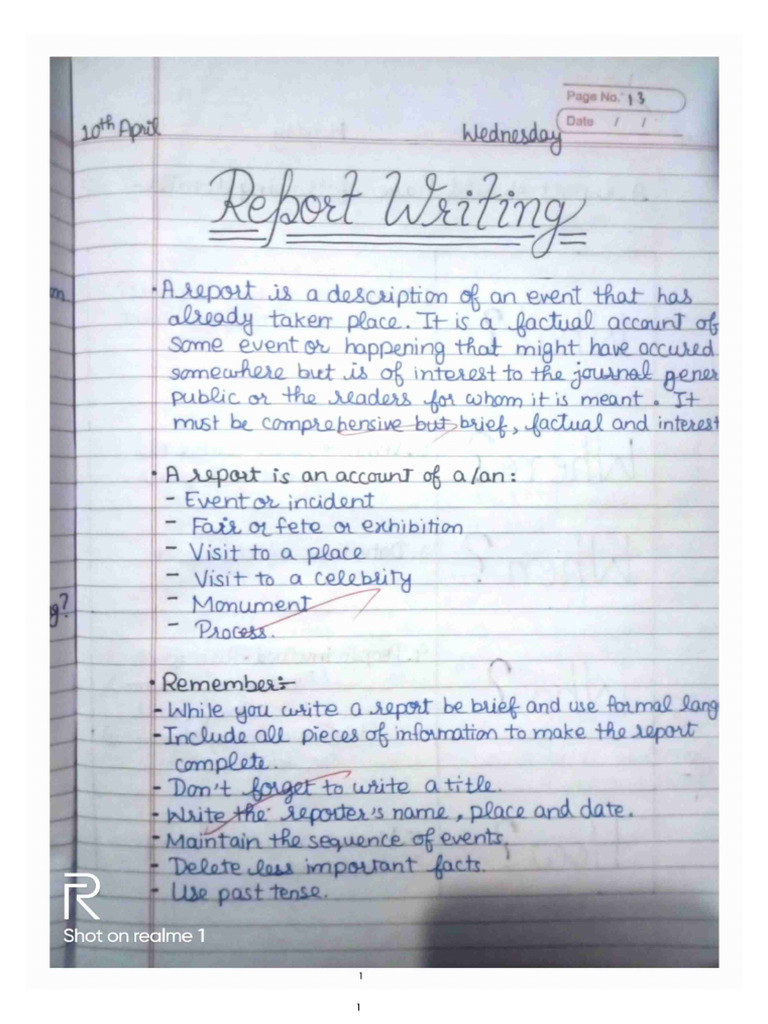 Report Writing Notes | PDF