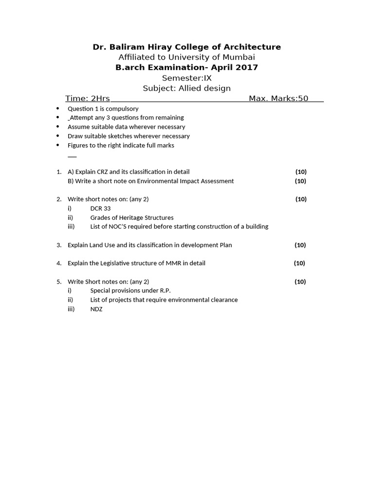 Allied Design Exam Questions 2017 | PDF