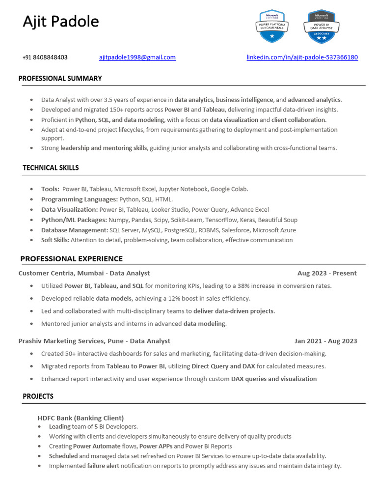 Ajit updated Resume | PDF | Sql | Information Retrieval