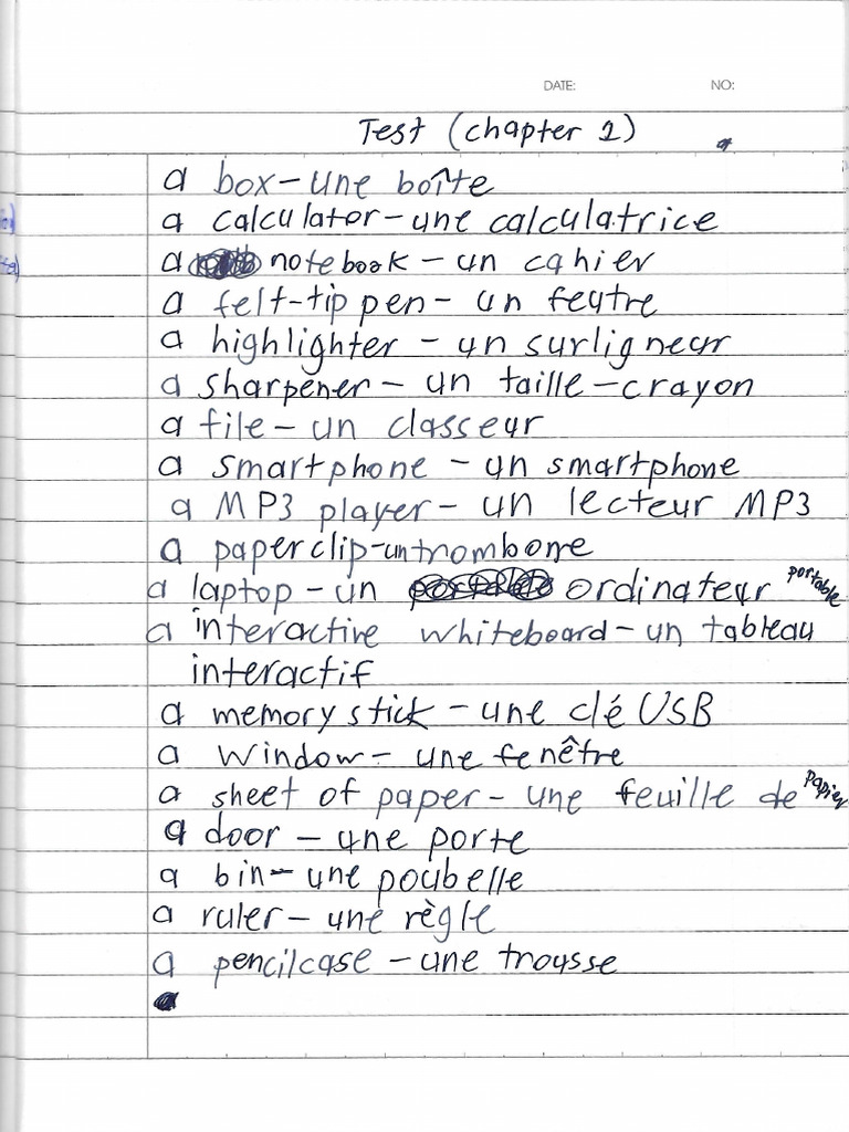 Chapter 1 test french of doom | PDF