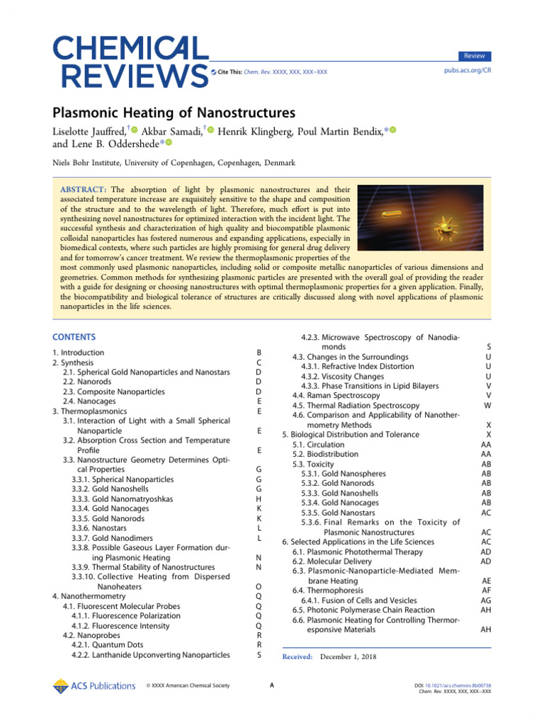 Review Plasmonic Heating Nanostructures Jauffred | PDF | Nanoparticle ...