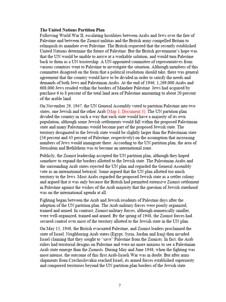 Section1 UnitedNationsPartitionPlan | PDF | Mandatory Palestine | Israel