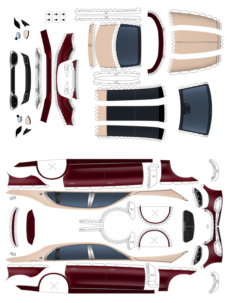 Mercedes Maybach S-Class W223 1-30 by Paper Car Tuning (Lavahi Crafts) | PDF