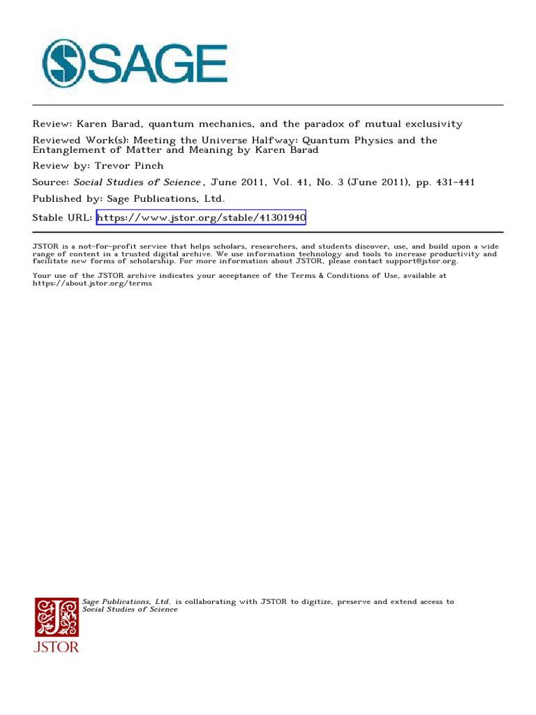 Review - Karen Barad, Quantum Mechanics, and The Paradox of Mutual ...