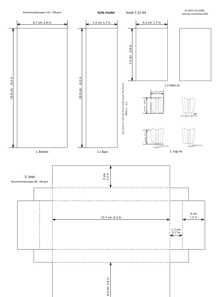 Sofa Model Blank A4 | PDF