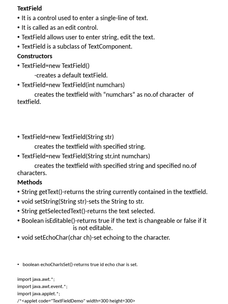 Awt Controls 1 Pdf Constructor Object Oriented Programming Programming 