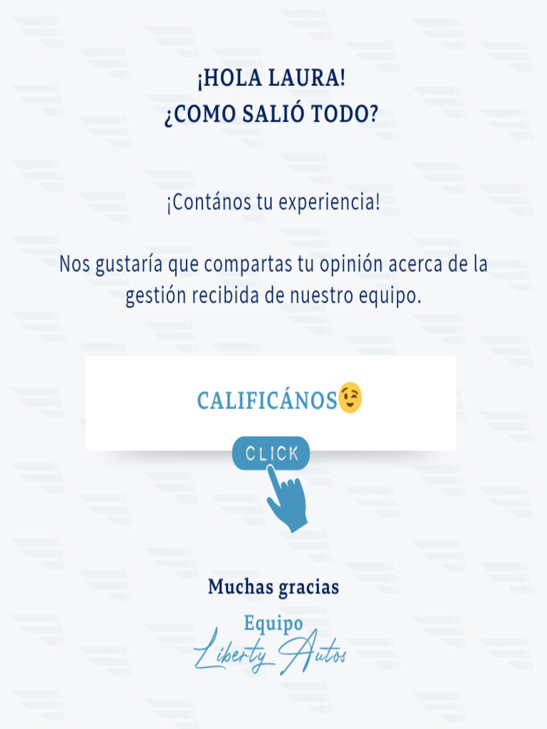 ¡Laura Calificá Tu Experiencia! | PDF