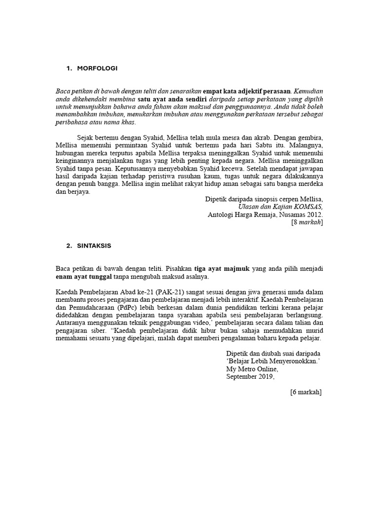 Open MODUL LATIHAN BM ASAS 2 PDF | PDF